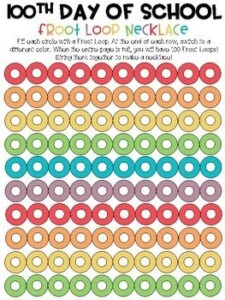 100Th Day Of School Activity Sheet With Fruit Loops ...