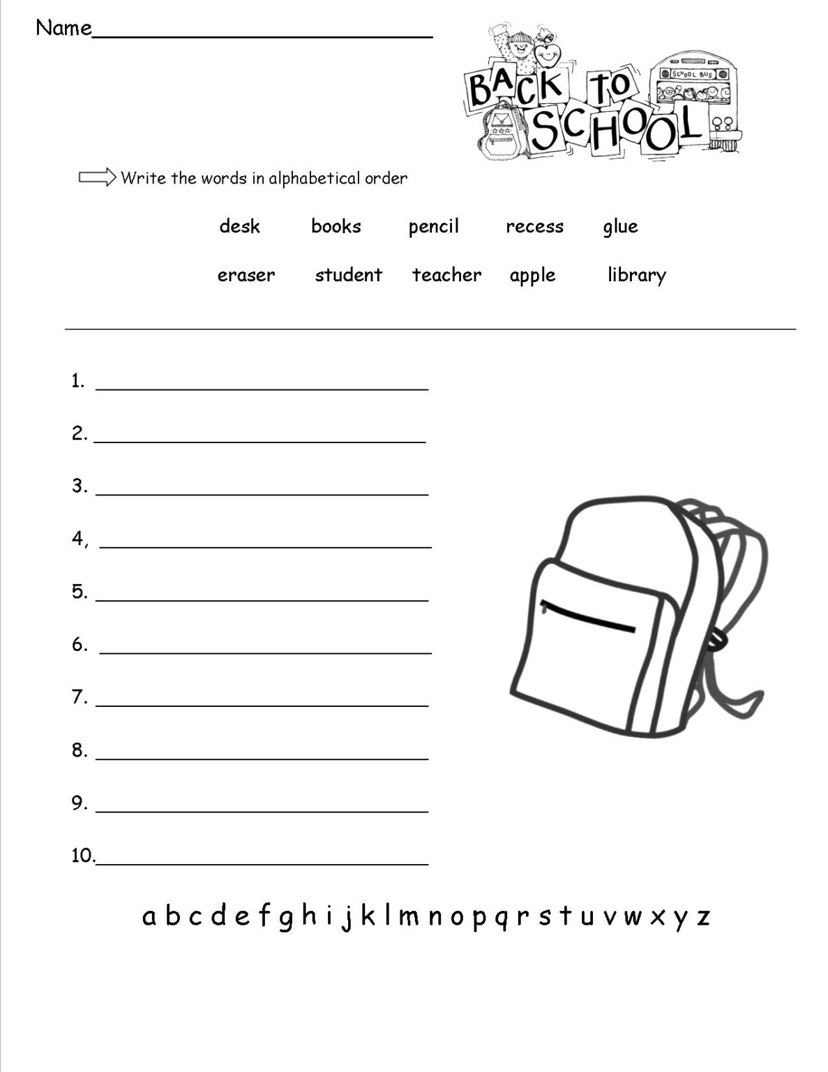 1St Grade School Sheet - schoolprintablesheets.com
