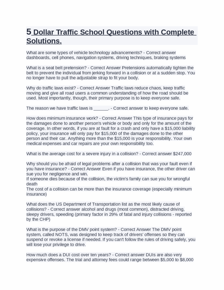 5 Dollar Traffic School Cheat Sheet - schoolprintablesheets.com