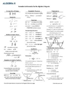 Algebra 2 High School Reference Sheet - schoolprintablesheets.com