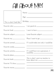 About Me Sheets For High School - schoolprintablesheets.com