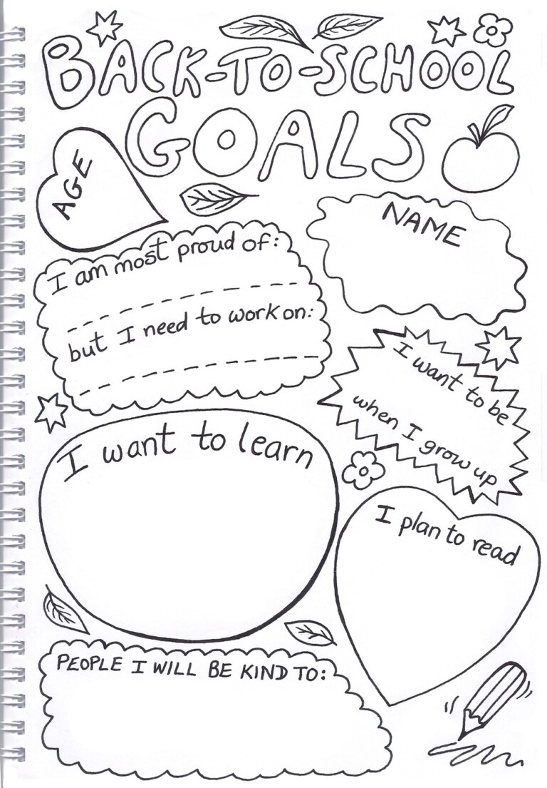Back To School Goals Sheet - schoolprintablesheets.com