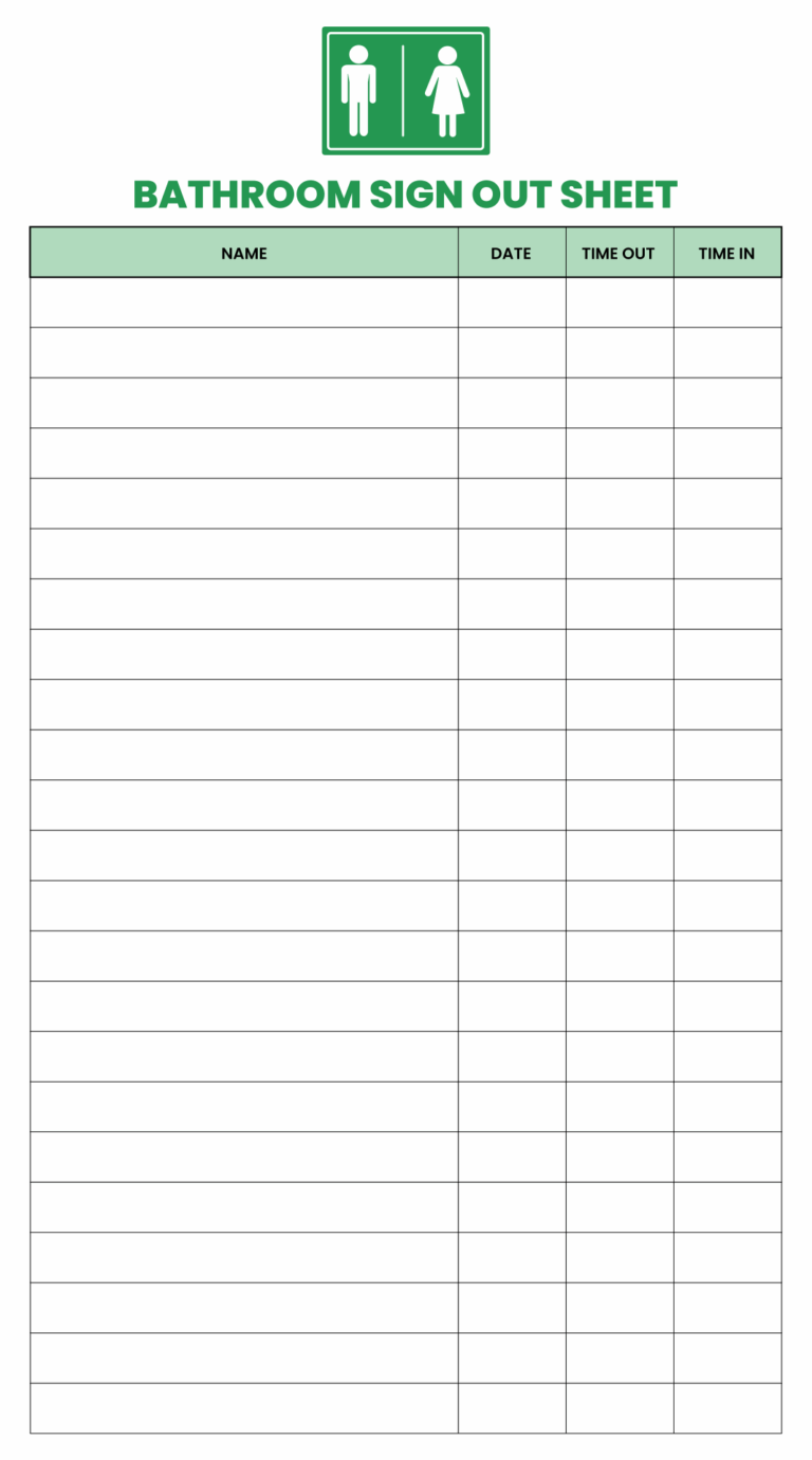 Bathroom Sign Out Sheet For School - schoolprintablesheets.com