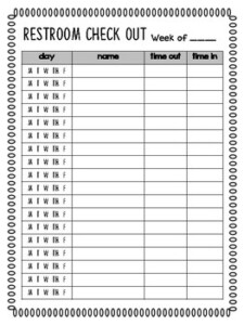 Bathroom Sign Out Sheet Middle School Pdf - schoolprintablesheets.com
