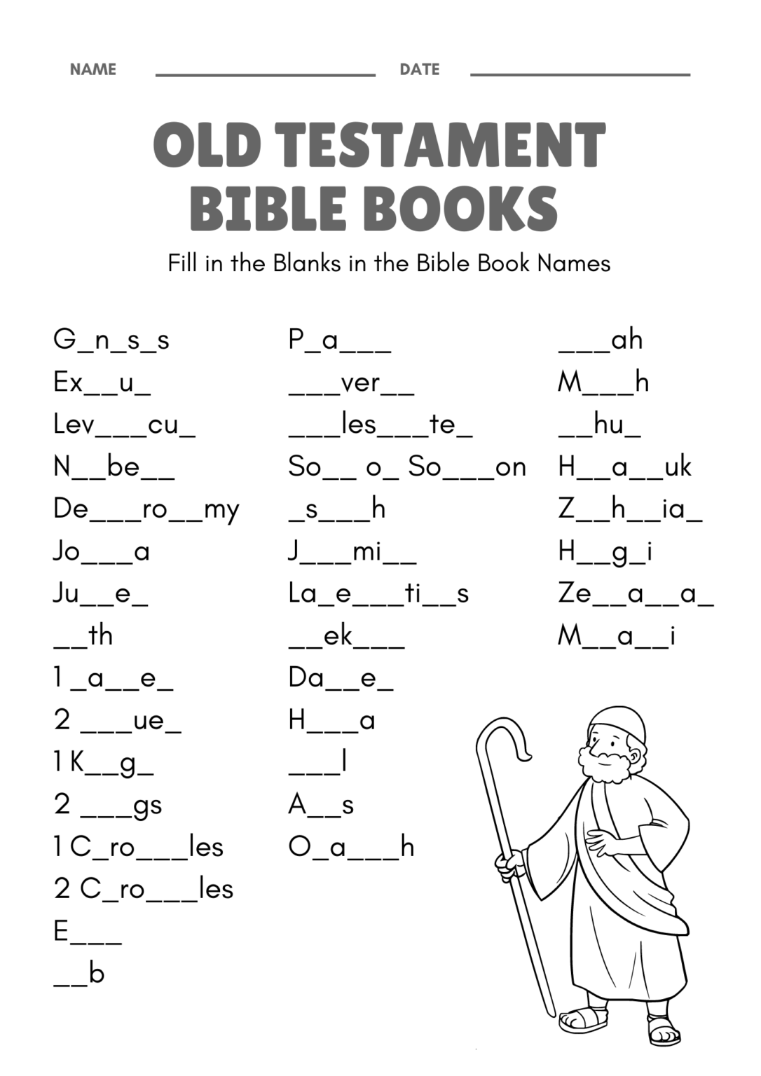 Bible Activity Sheets For High School Students - schoolprintablesheets.com