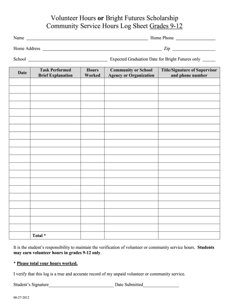 Brevard Schools Service Log Sheet - schoolprintablesheets.com