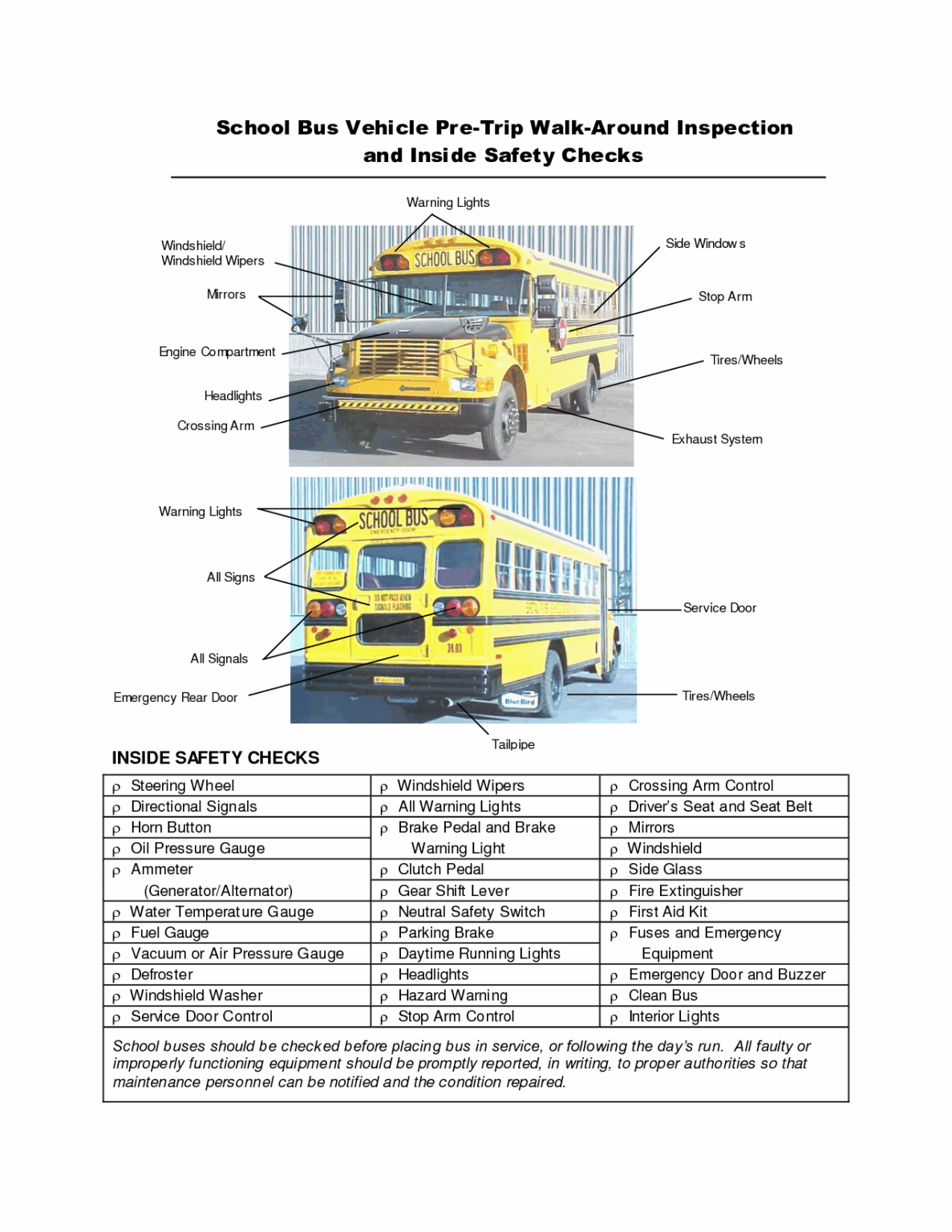 School Bus Pre Trip Inspection Cheat Sheet Pdf - schoolprintablesheets.com