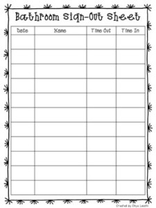 Bathroom Sign Out Sheet Elementary School Pdf - schoolprintablesheets.com