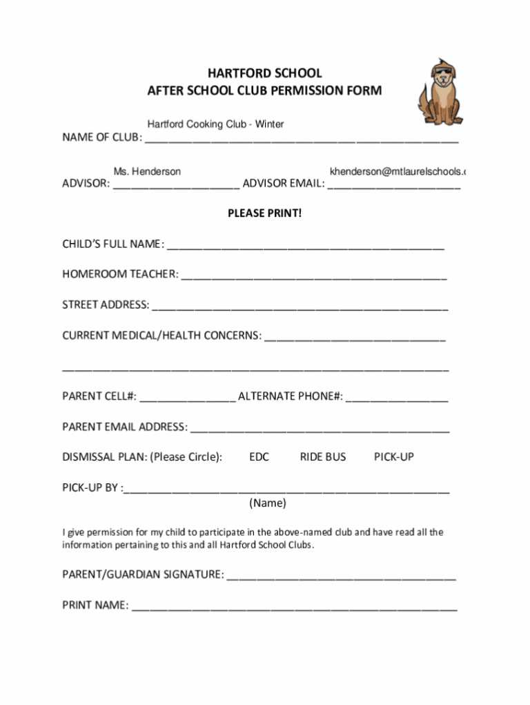After School Club Sign Up Sheet - schoolprintablesheets.com