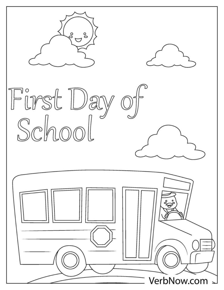 1St Day Of School Color Sheet - schoolprintablesheets.com