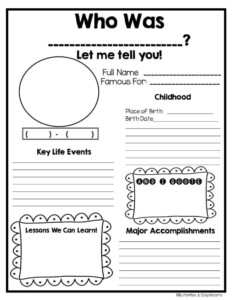 Biography Sheet For Elementary School - schoolprintablesheets.com