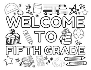 5Th Grade Back To School Coloring Sheet - schoolprintablesheets.com